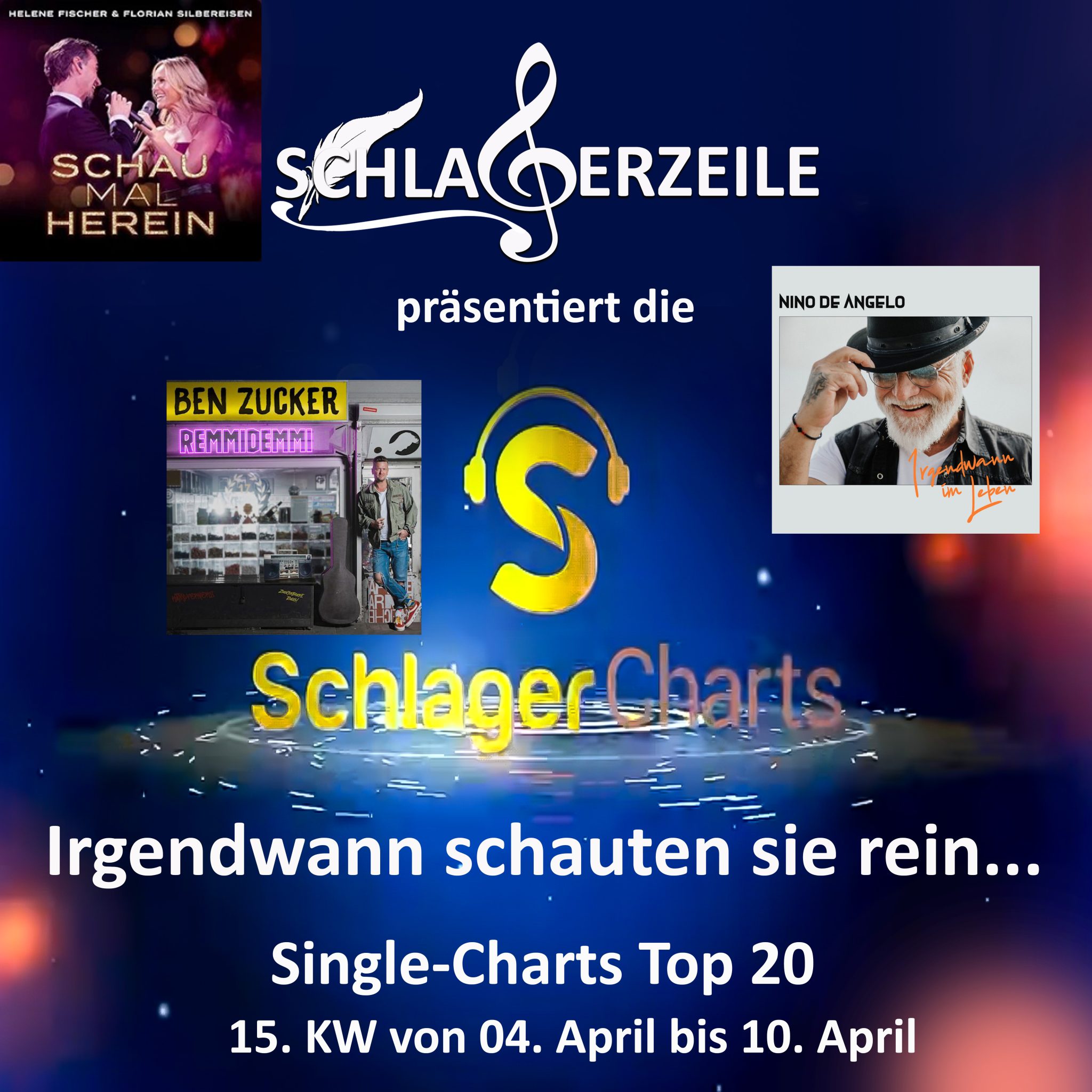 Schlager-Charts: Single Top 20 KW 15 vom 10.04.2025 | Schlagerzeile.de